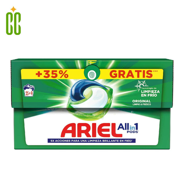 ARIEL - Detergente All in 1 Pods Formato Especial 25 + 9 Cápsulas ...